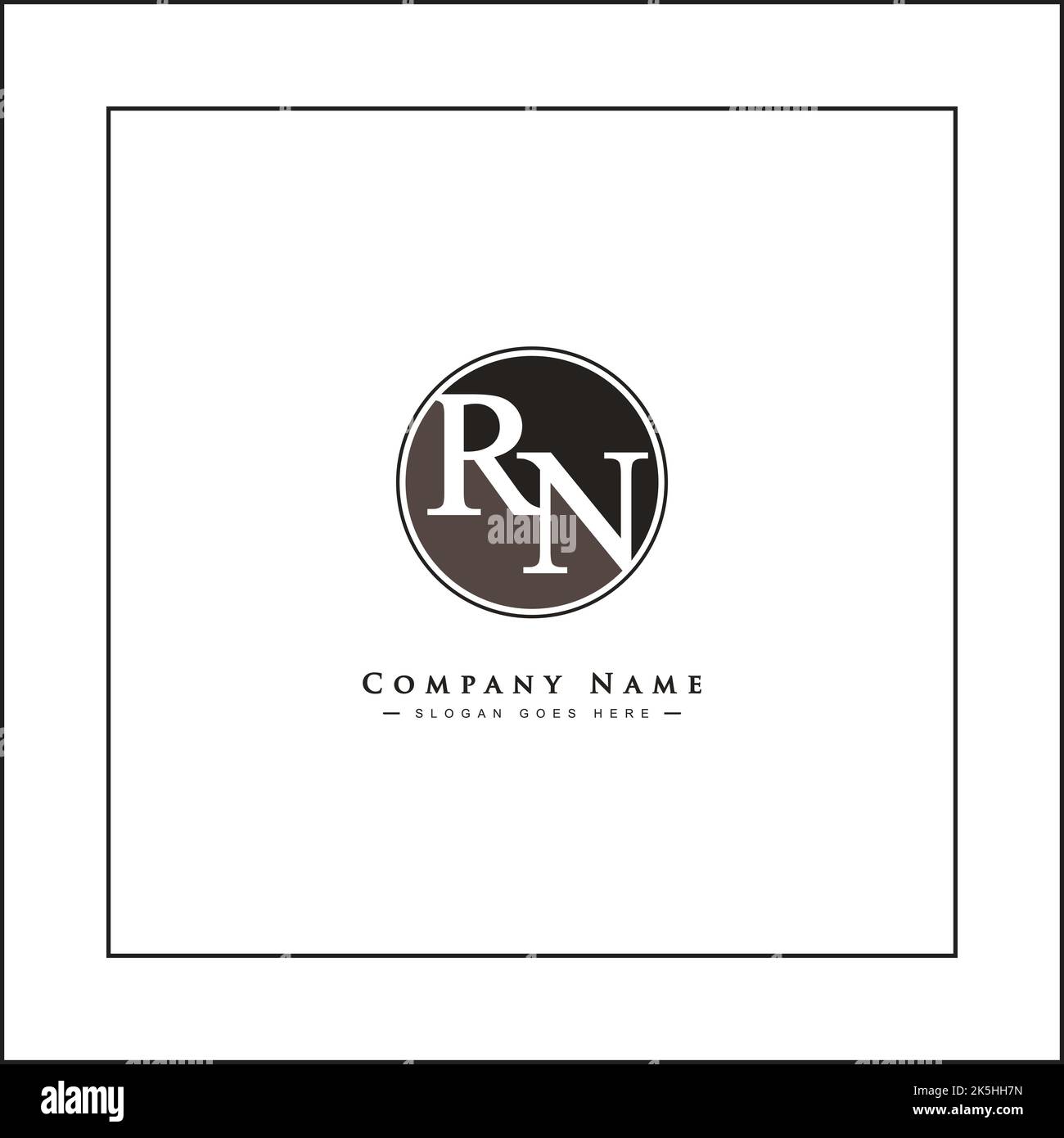 Initial Letter RN Logo - Simple Business Logo for Alphabet R and N - Simple Monogram Logo Stock ...