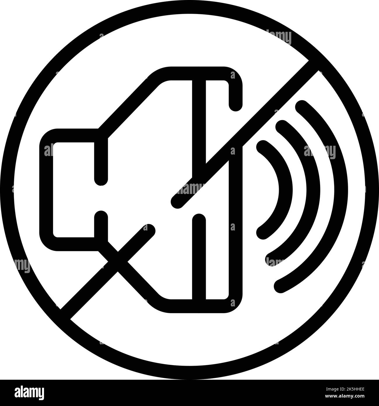 No sound icon outline vector. Room facility. Modern hostel Stock Vector ...