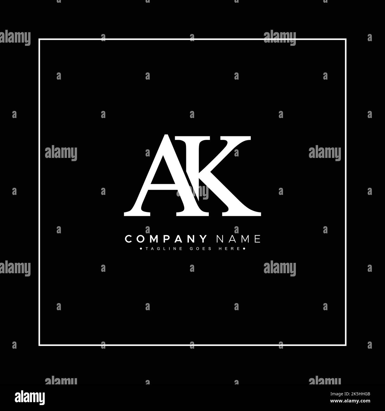 Initial Letter AK Logo - Simple Business Logo for Alphabet A and K ...