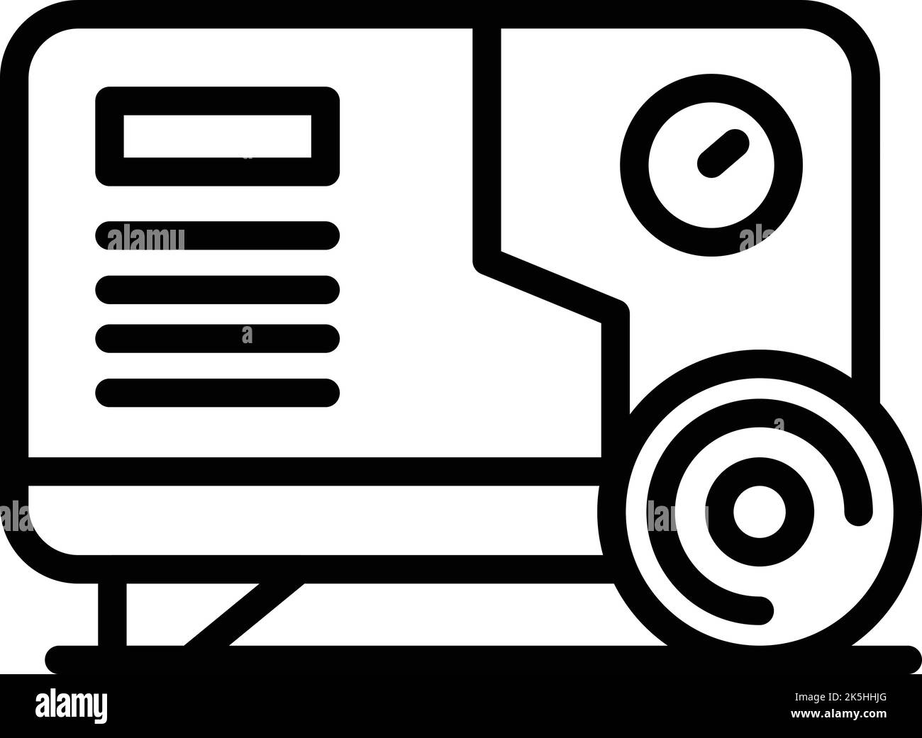 Power generator icon outline vector. Diesel engine. Portable machine ...