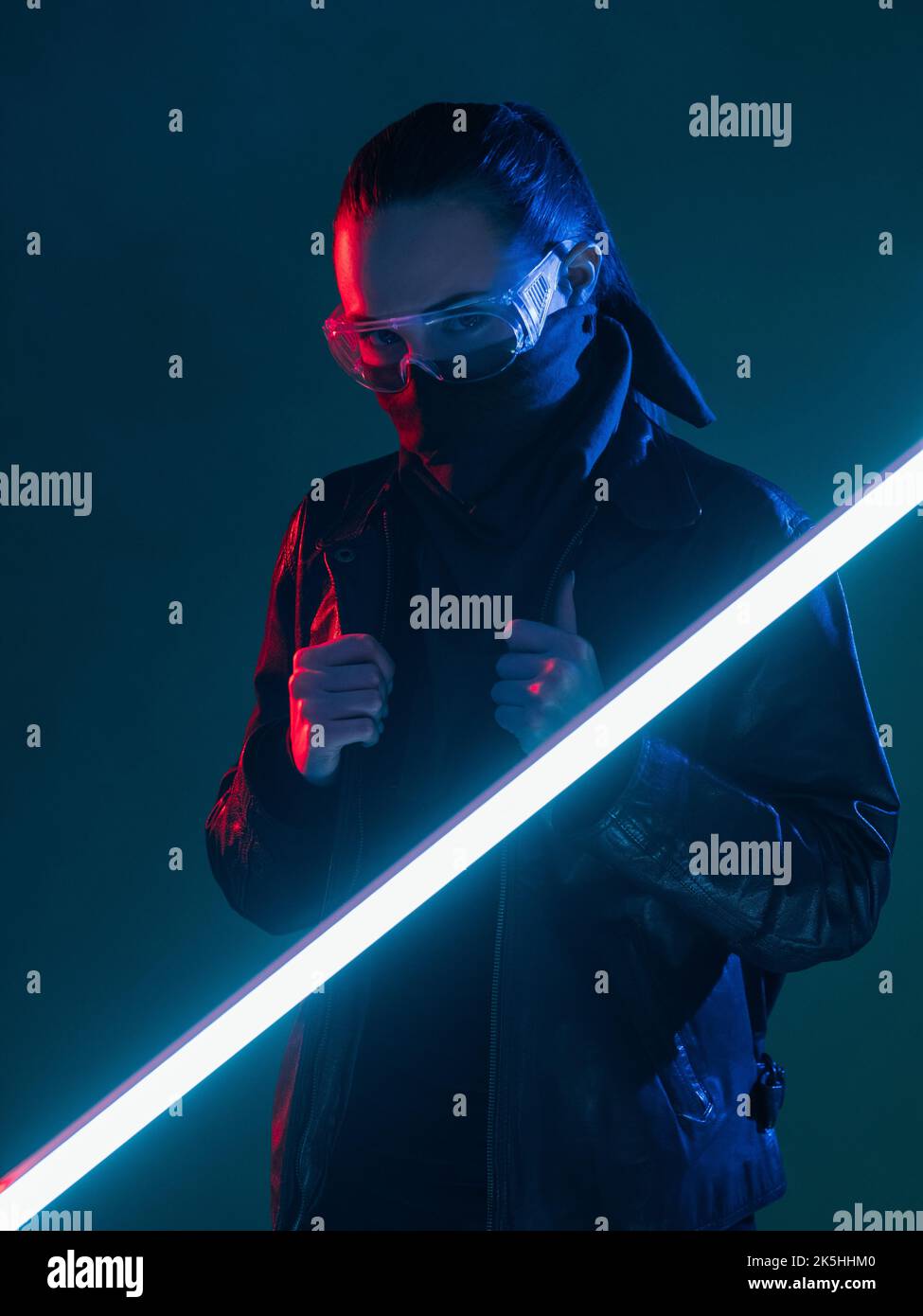 cyberpunk survivor dystopian future female cyborg Stock Photo - Alamy