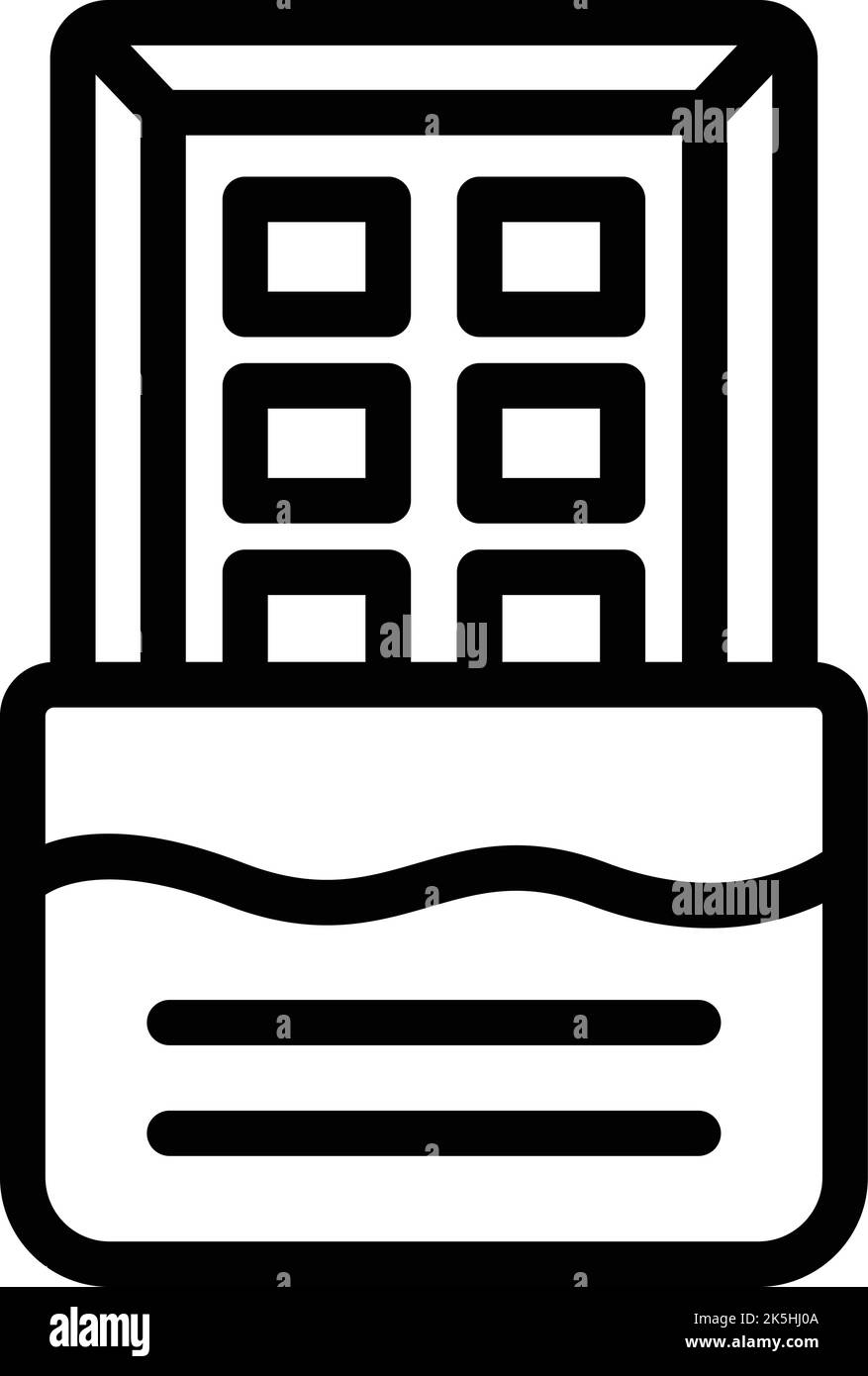 Chocolate bar icon outline vector. Food cocoa. Sweet liquid Stock ...