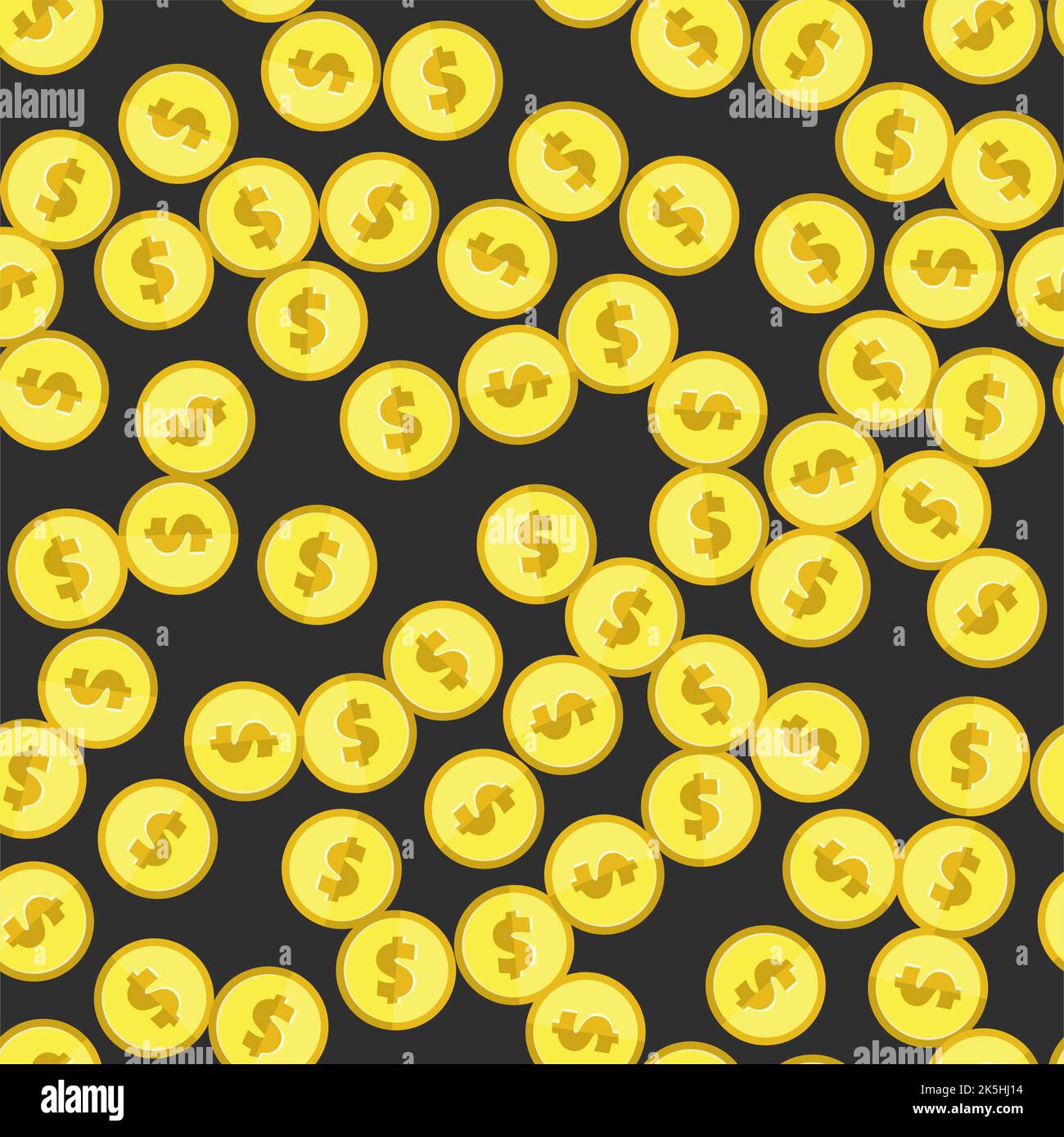 Golden coins with dollar sign seamless pattern. Wrapping background ...