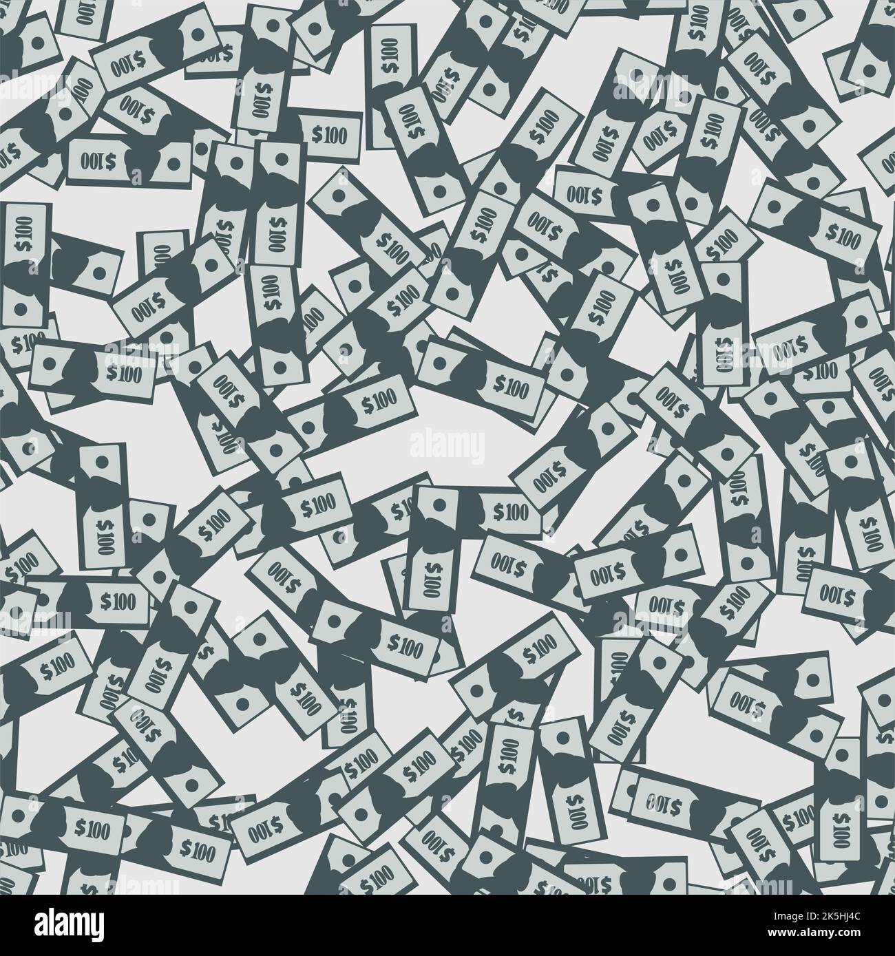 Dollar banknotes randomly falling seamless pattern. Wrapping background ...