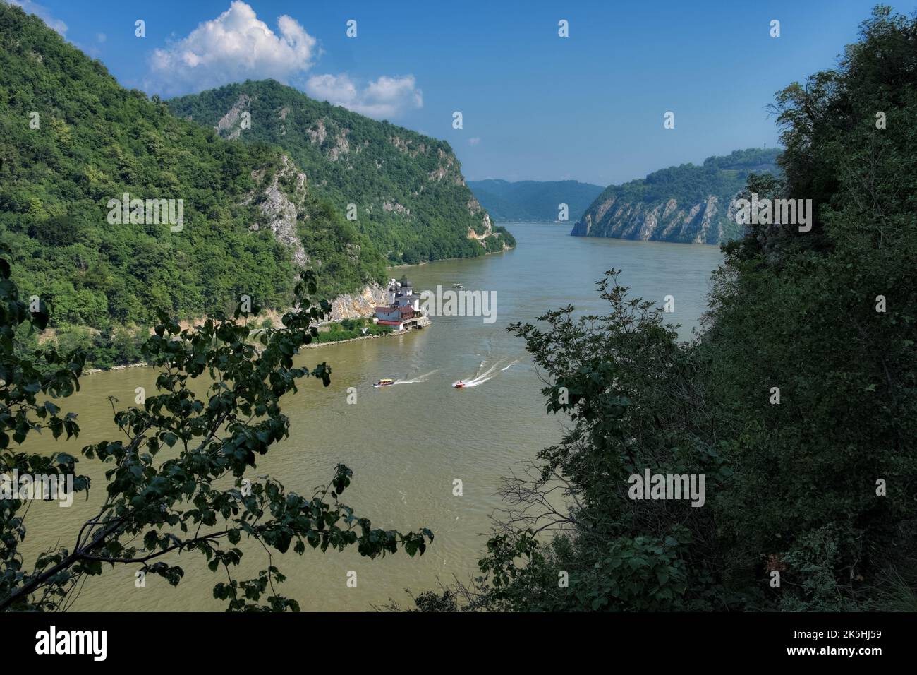 landscape of Danube River in Djerdap National Park, Serbia Stock Photo ...