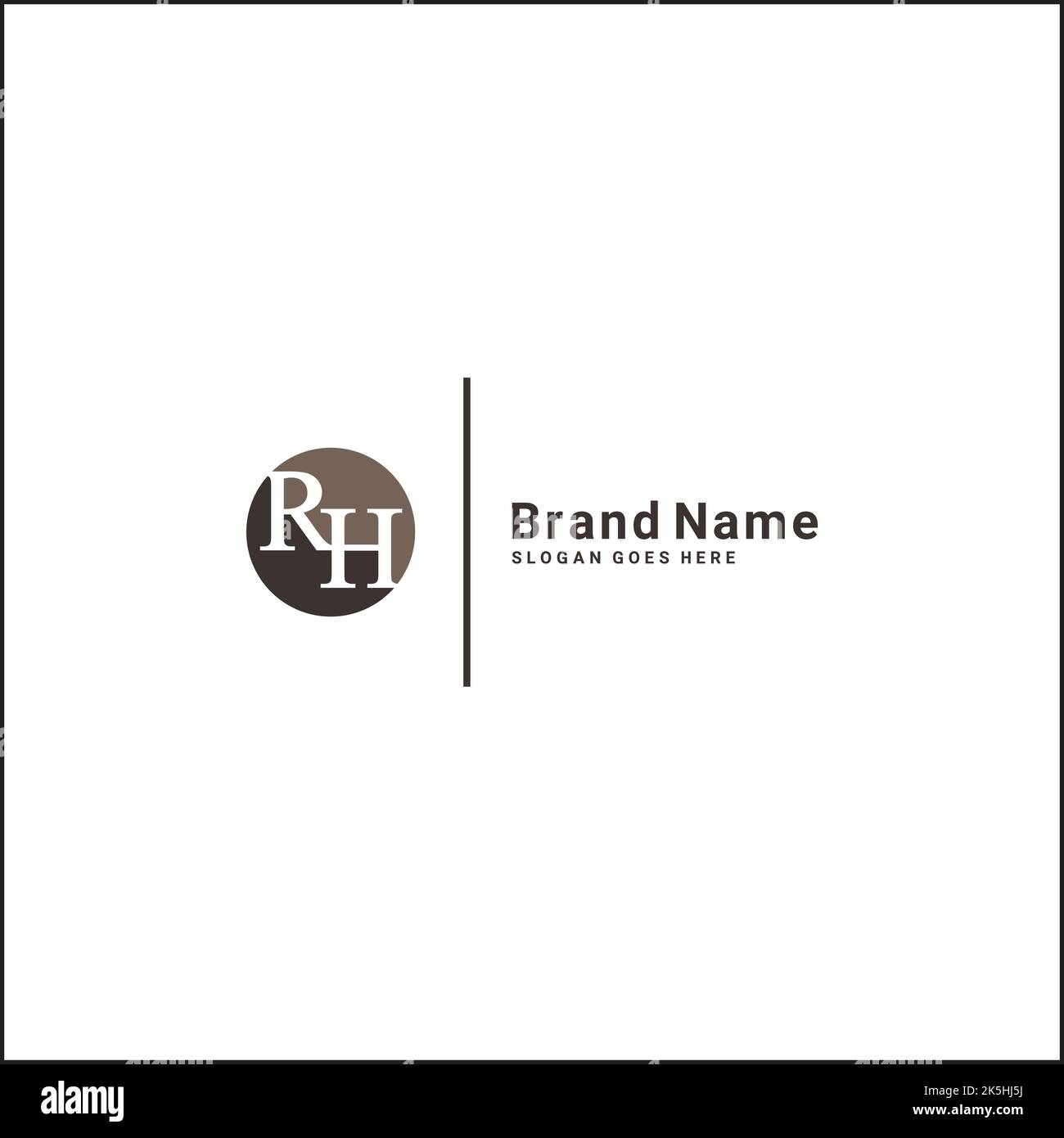 Initial Letter RH Logo - Minimal Business Logo for Alphabet R and H - Simple Monogram Logo Stock ...