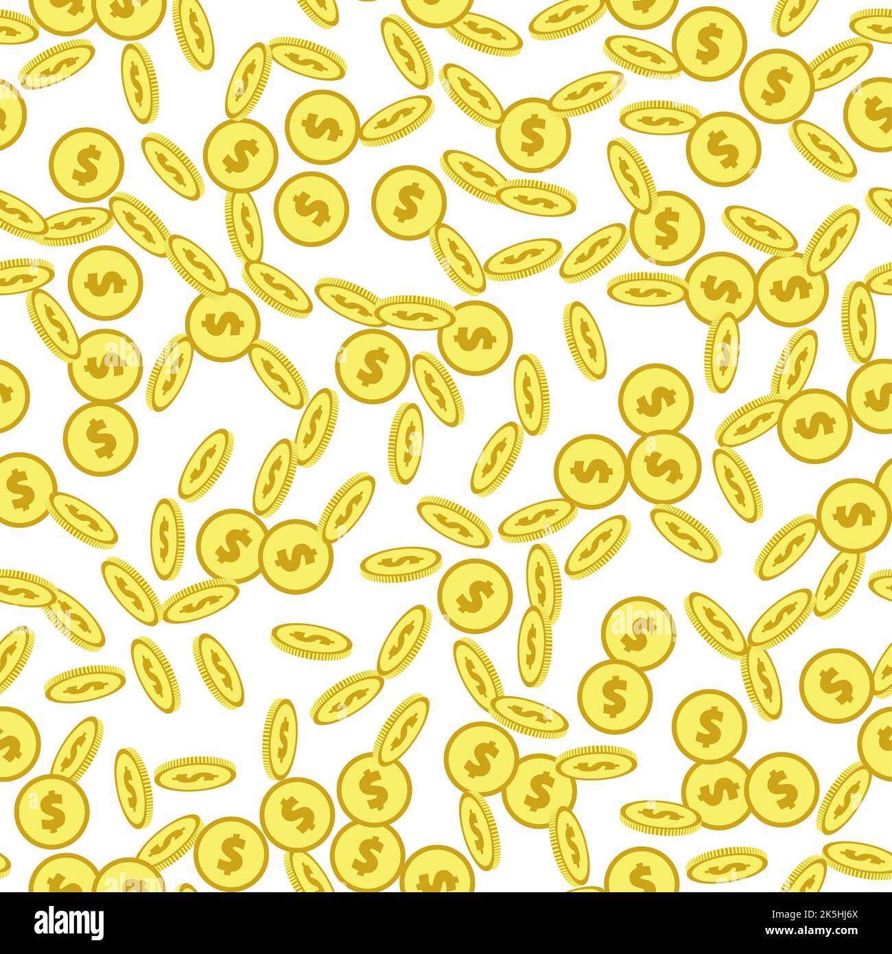 Abstract falling golden coins seamless pattern. Golden money rain ...