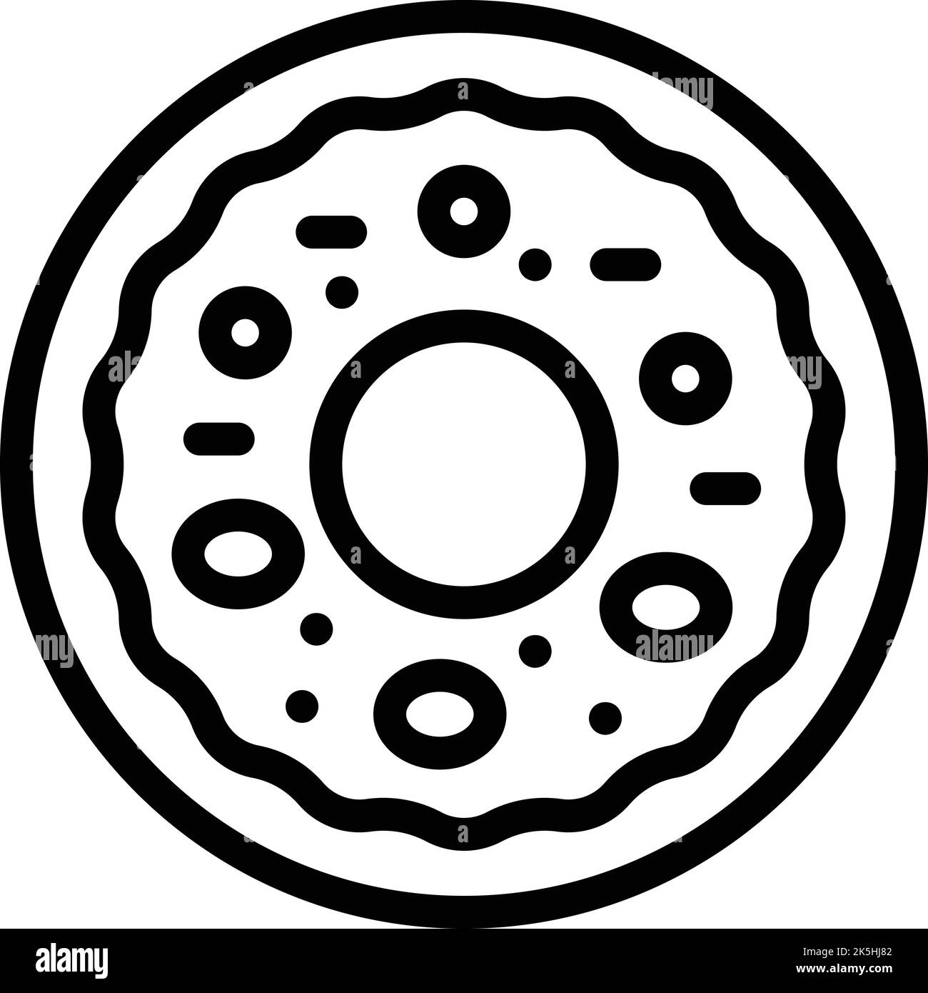 Sweet donut icon outline vector. Waterfall machine. Food chocolate ...