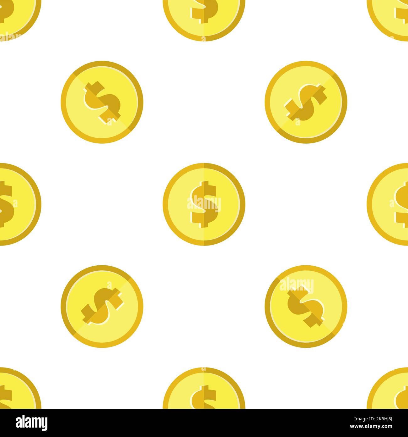 Golden coins with dollar sign seamless pattern. Wrapping background ...