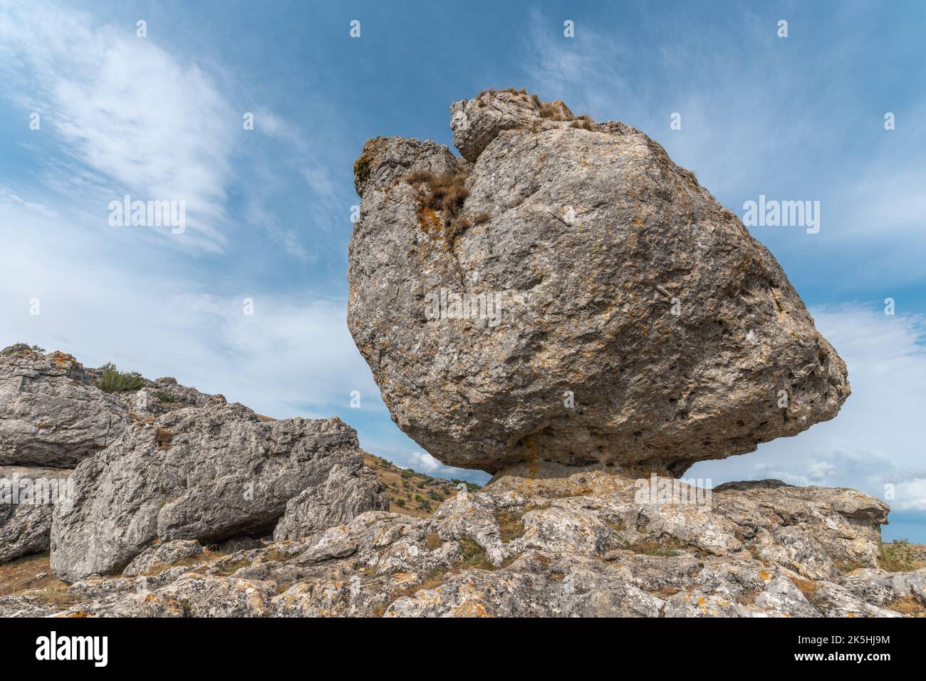 Strangely shaped rocks in the chaos of Nimes le Vieux in the Cevennes ...