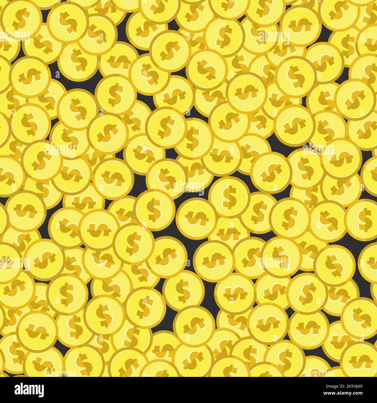 Abstract golden coins with dollar sign seamless pattern. Wrapping ...