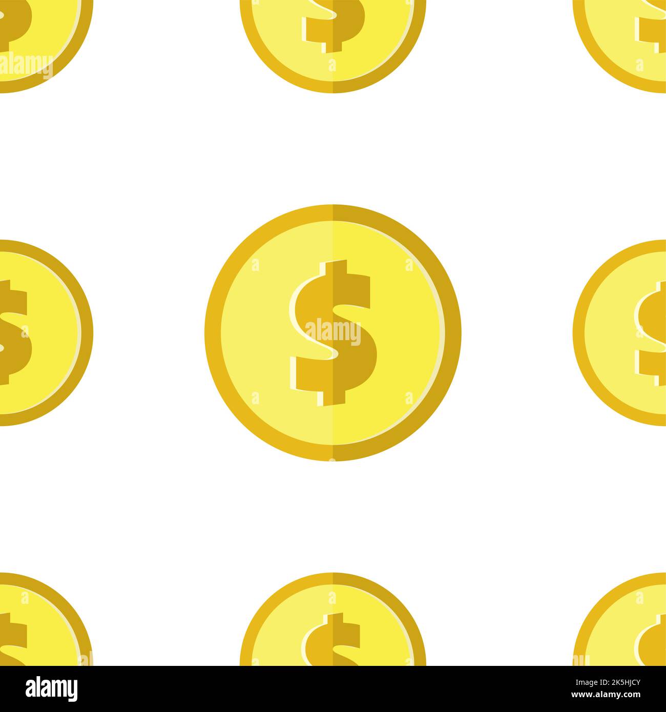 Golden coins with dollar sign seamless pattern. Wrapping background ...