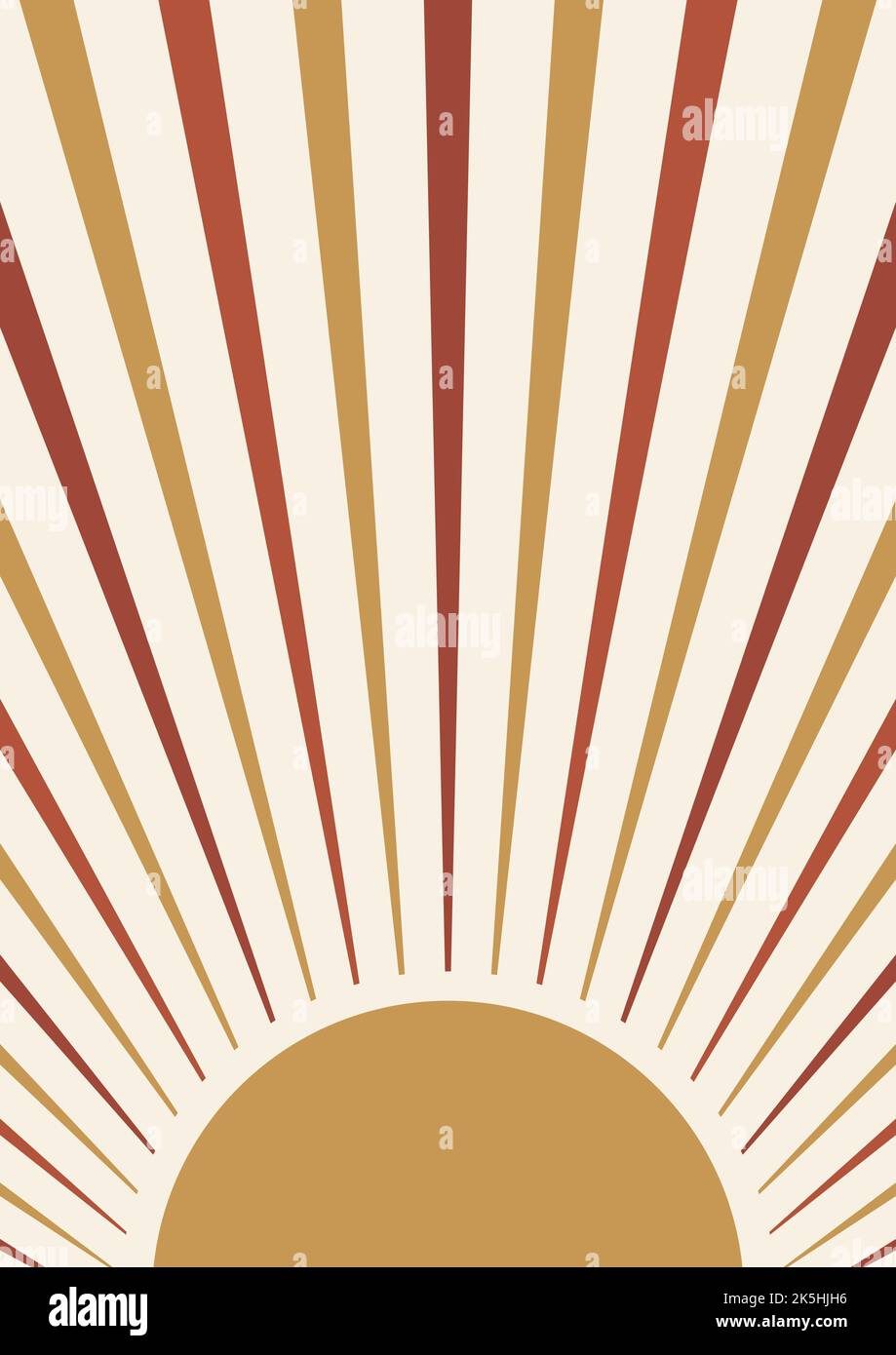 Retro sun print boho minimalist printable wall art Stock Vector Image ...