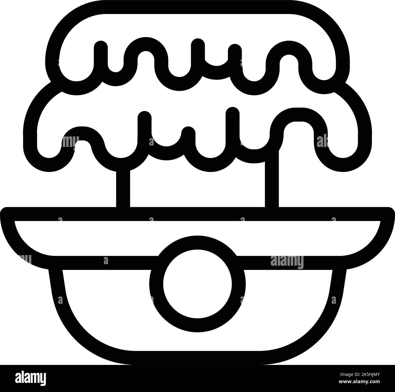 Creamy fountain icon outline vector. Chocolate food. Waterfall machine ...