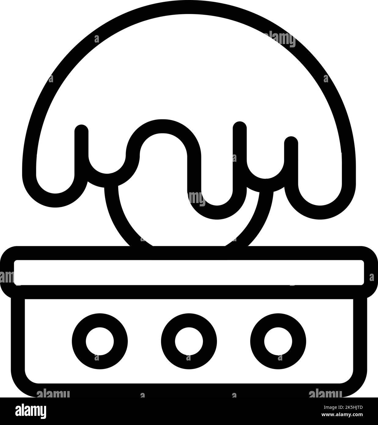 Fondue ball icon outline vector. Fountain chocolate. Melt food Stock ...