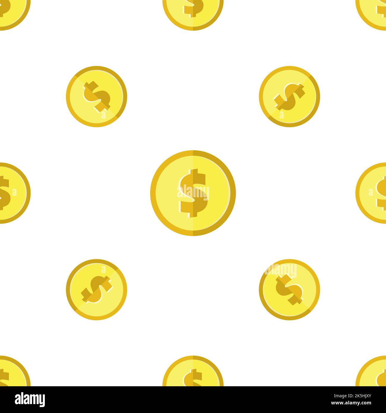 Abstract golden coins with dollar sign seamless pattern. Wrapping ...