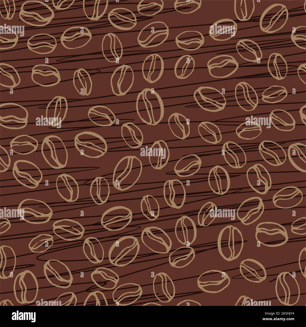 Coffee beans seamless pattern. Seeds of coffee randomly placed on brown ...