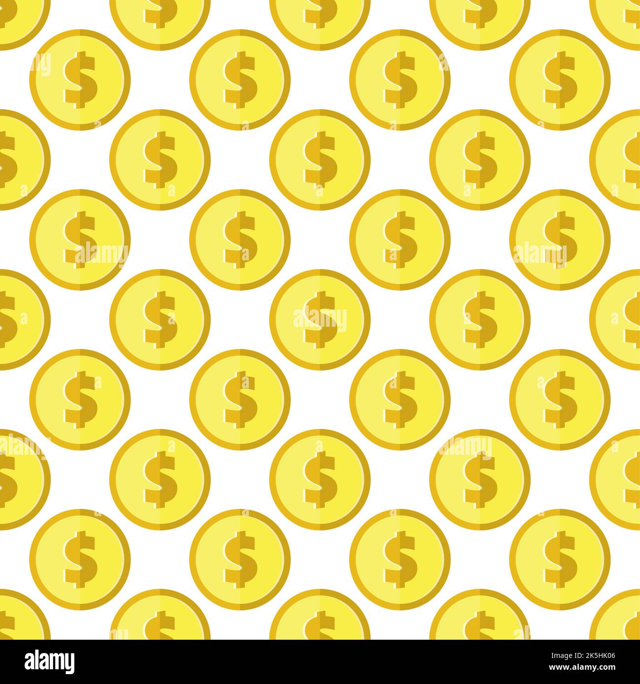 Golden coins with dollar sign seamless pattern. Wrapping background ...