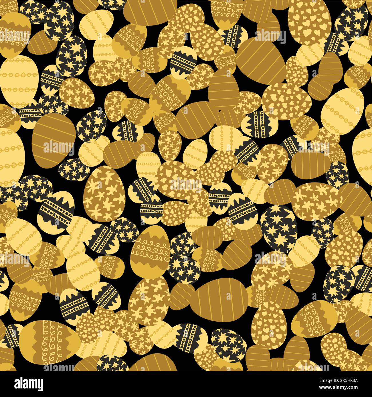 Easter eggs decorative seamless pattern in golden colors. Vector eps8 ...