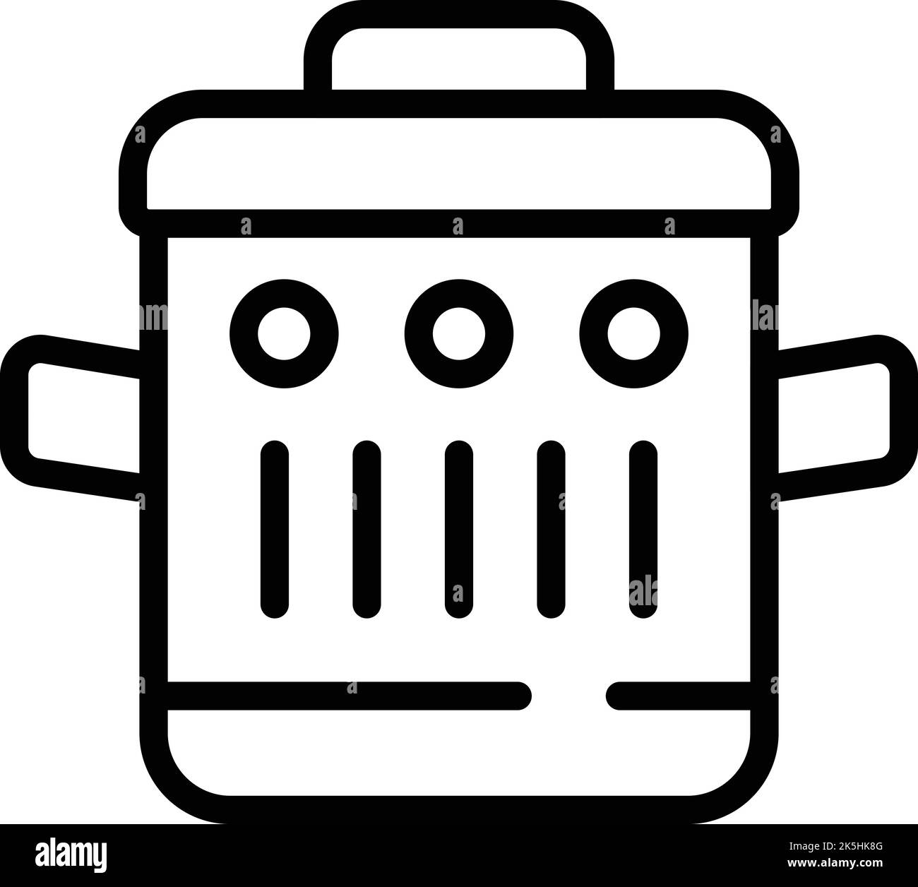 Food pot icon outline vector. Safety inspection. Review ranking Stock ...