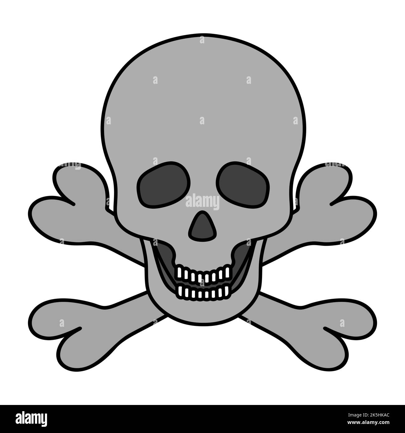 Skull and crossbones. Colored vector illustration. Pirate symbol. Jaw ...