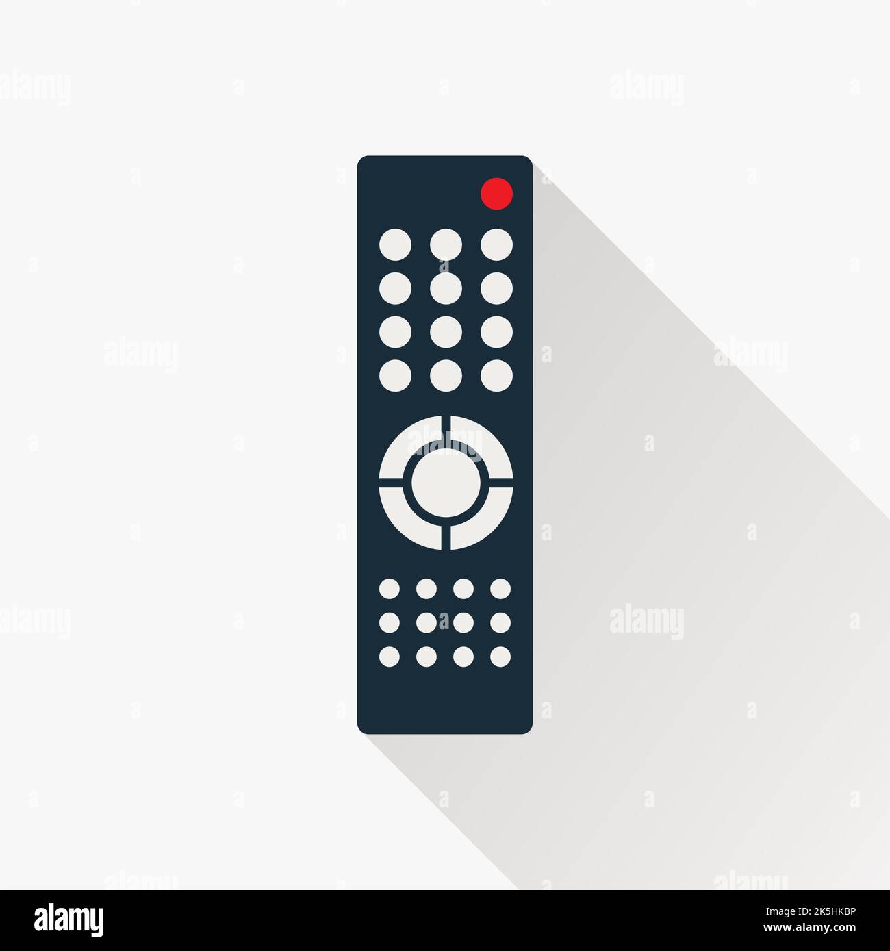 Remote control for TV or media center. Flat icon with long shadow ...