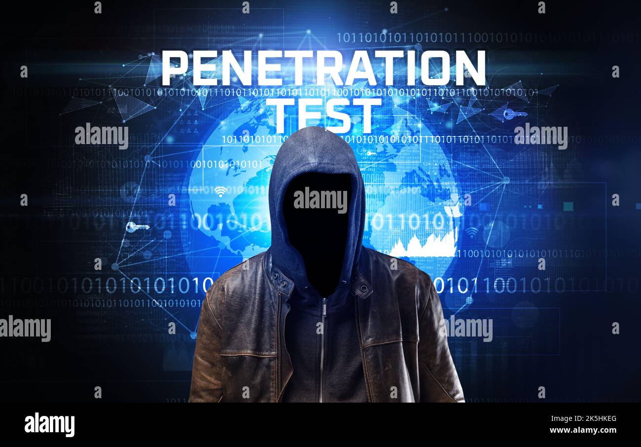 Faceless hacker at work, security concept Stock Photo - Alamy