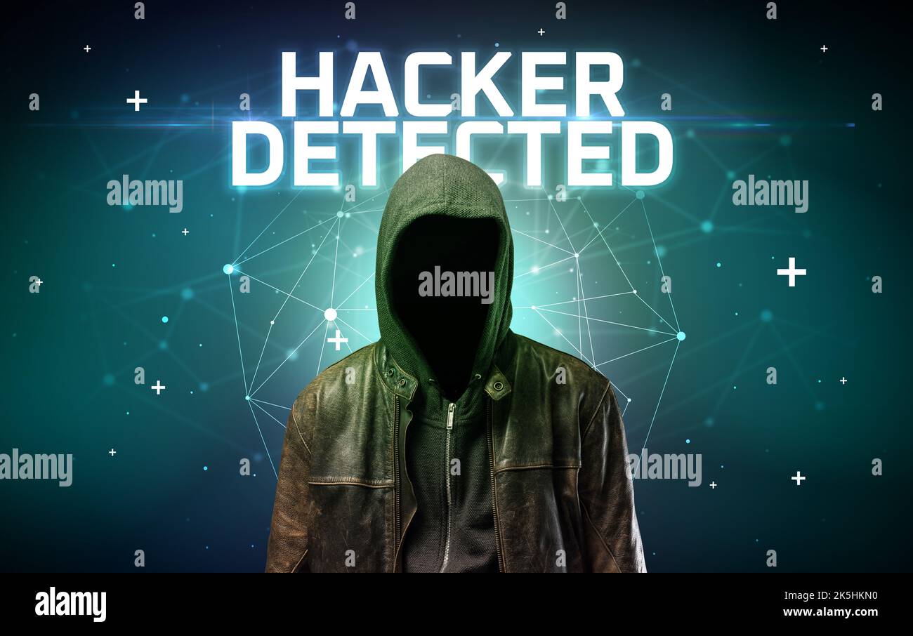 Mysterious hacker, online attack concept Stock Photo - Alamy