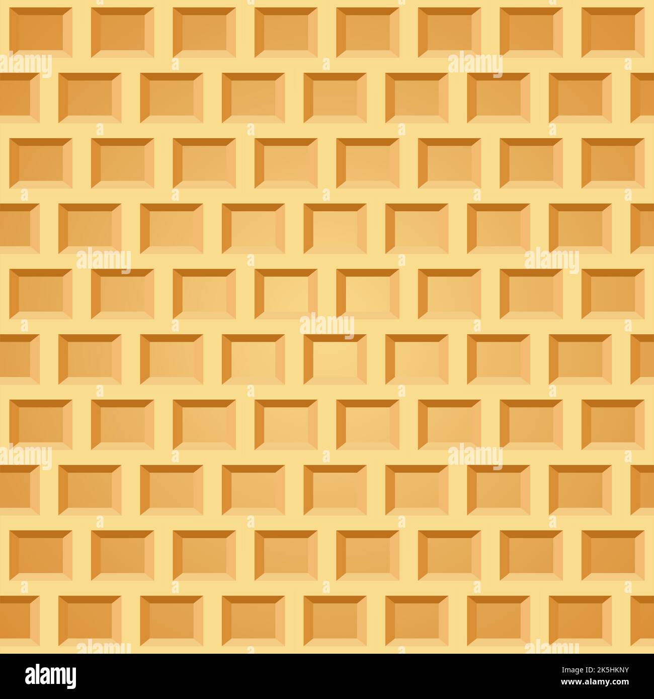 Waffle Seamless Pattern Belgian Wafer Repeating Texture Stylized Flat