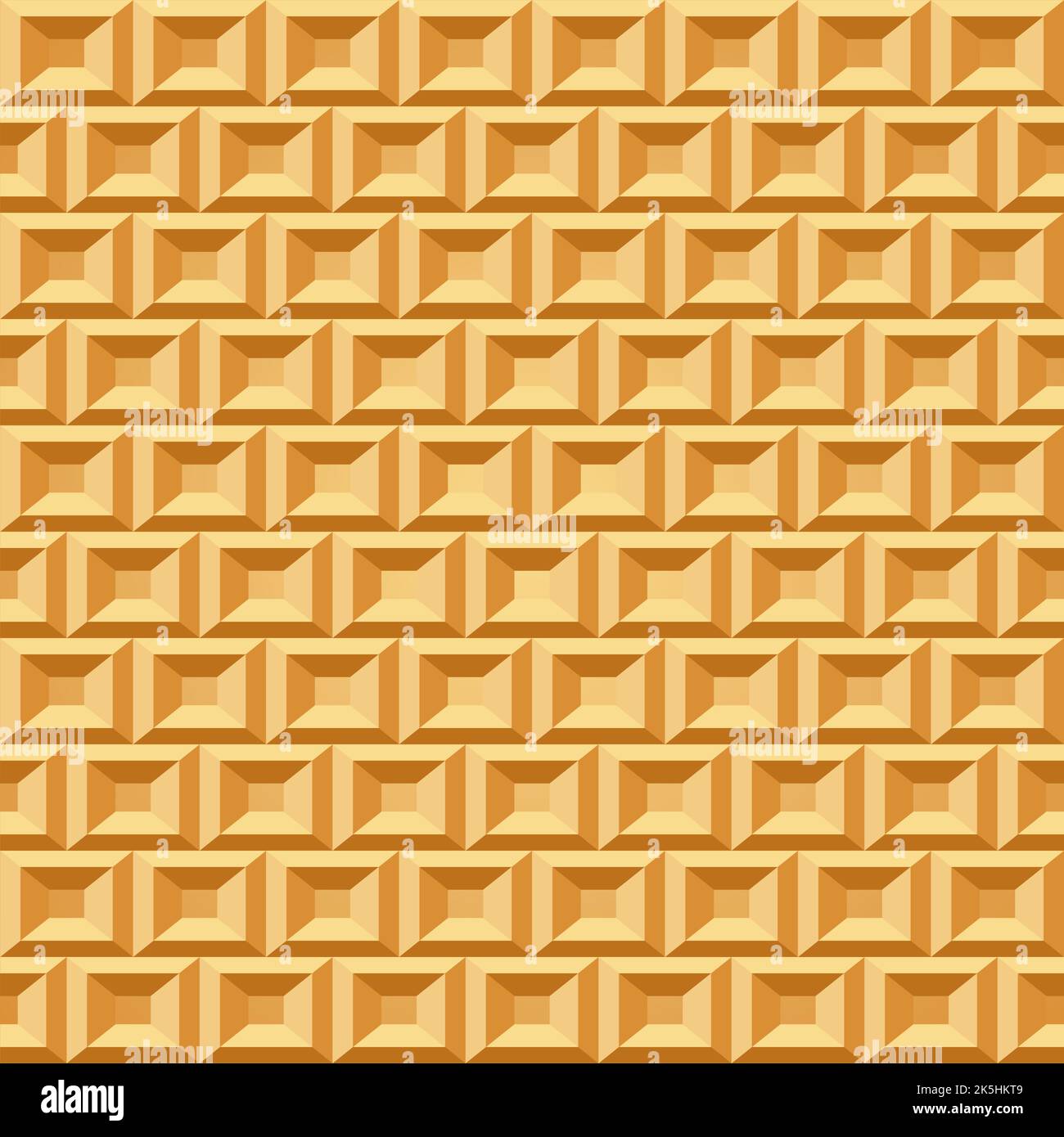 Waffle Seamless Pattern Belgian Wafer Repeating Texture Stylized Flat