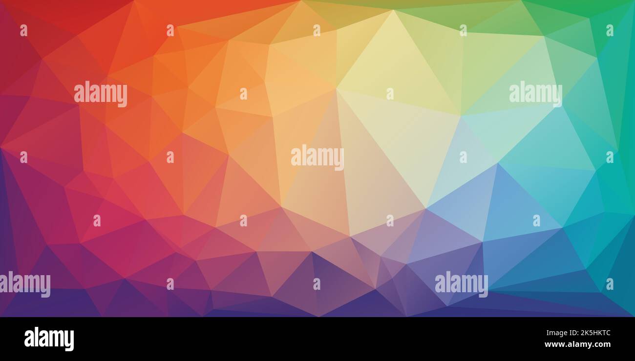 Low poly triangular background in bright rainbow colors. Colorful ...