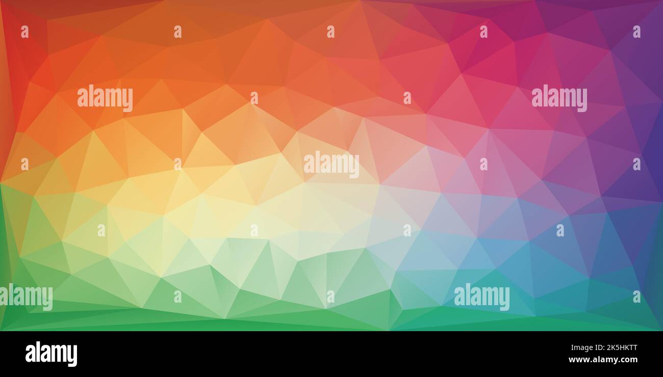 Polygonal background in bright rainbow colors. Colorful triangular ...