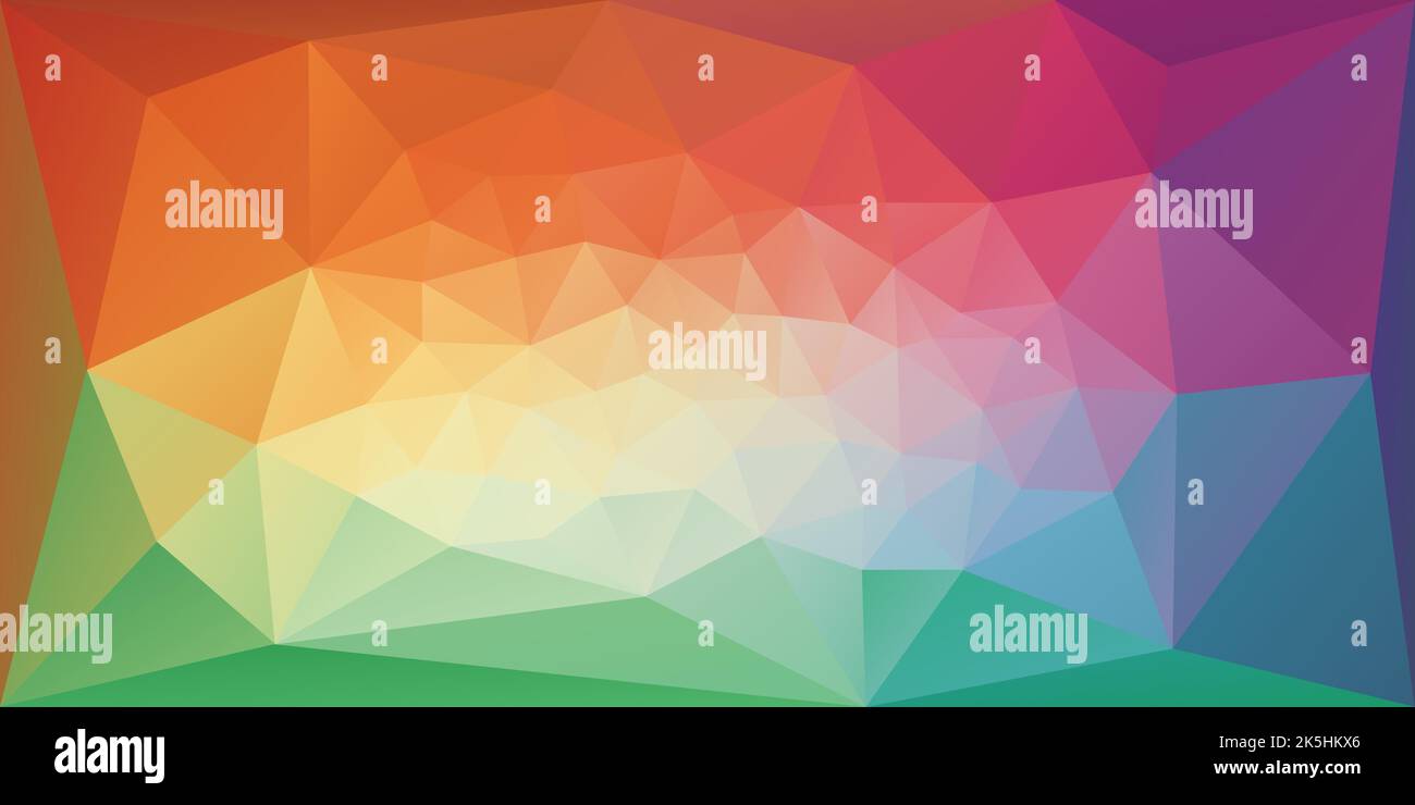 Triangular polygonal background in bright rainbow colors. Colorful ...