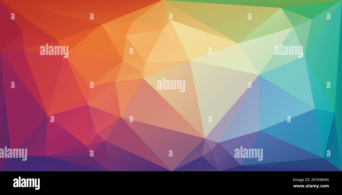 Low poly background with irregular triangles in rainbow colors. Bright ...