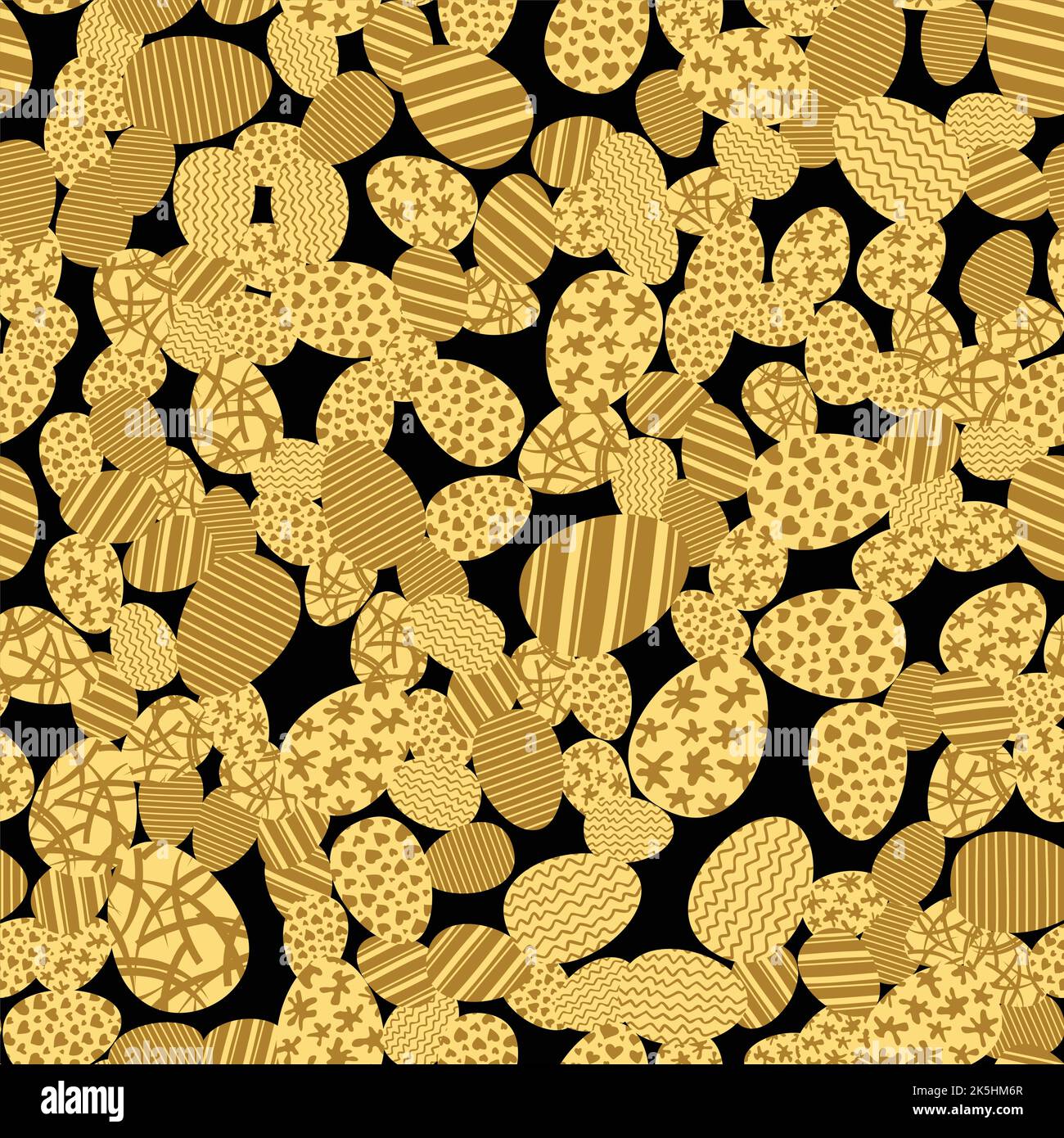 Easter eggs decorative seamless pattern in golden colors. Vector eps8 ...
