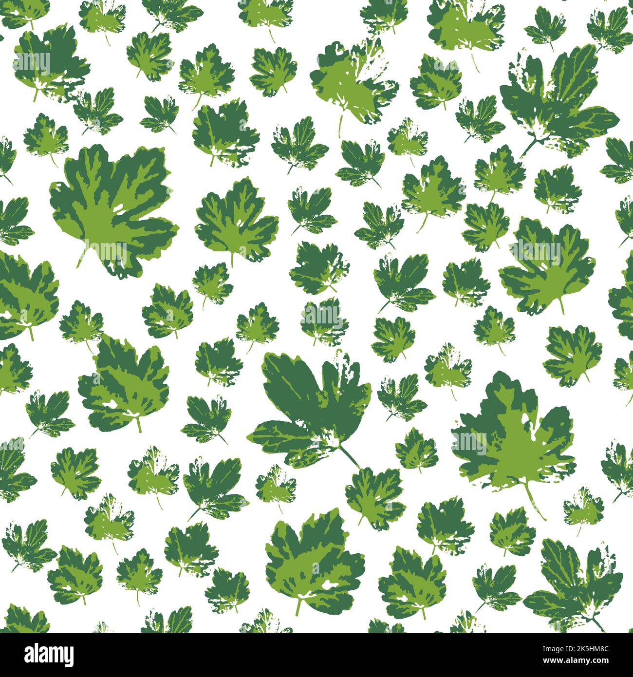 Green gooseberry leaves seamless pattern. Spring foliage repeating ...