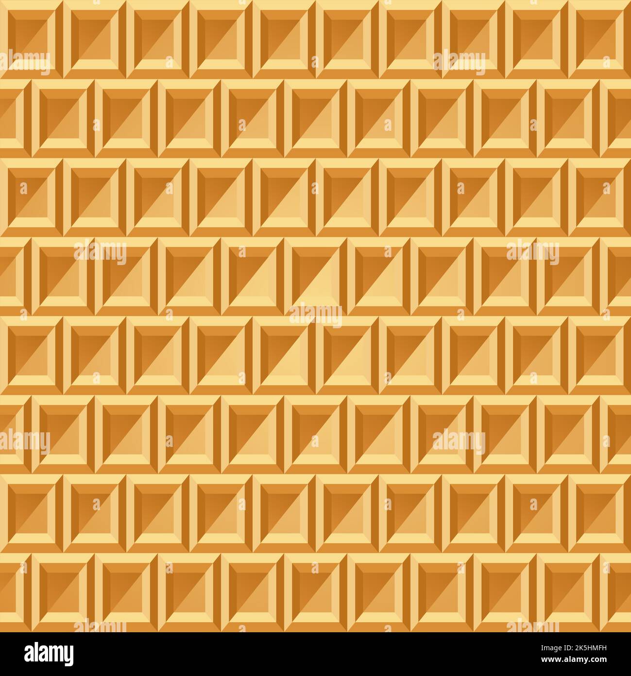 Waffle seamless pattern. Belgian wafer repeating texture. Stylized flat ...