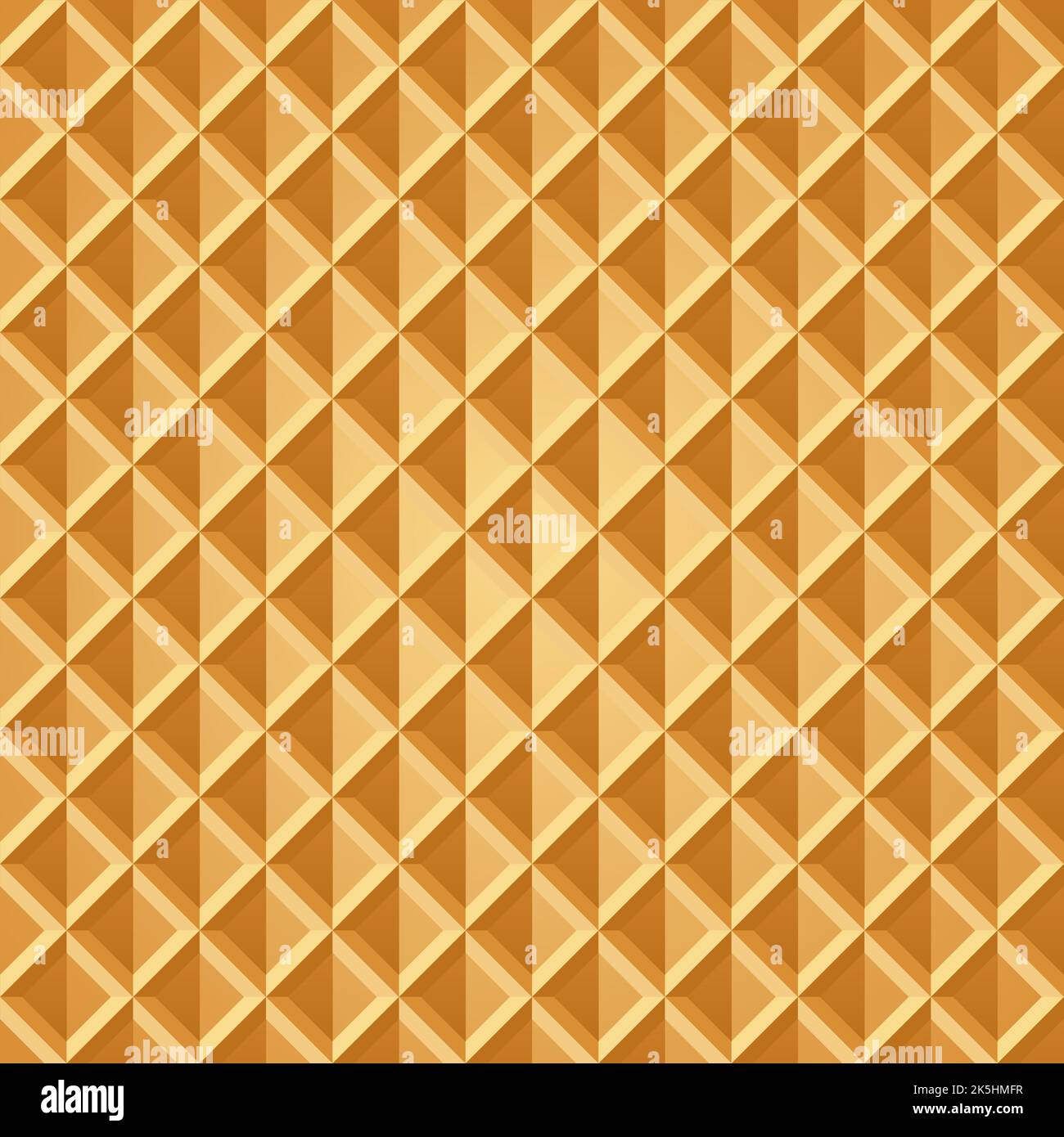Wafer Seamless Pattern Baked Waffle Repeating Texture Stylized Flat