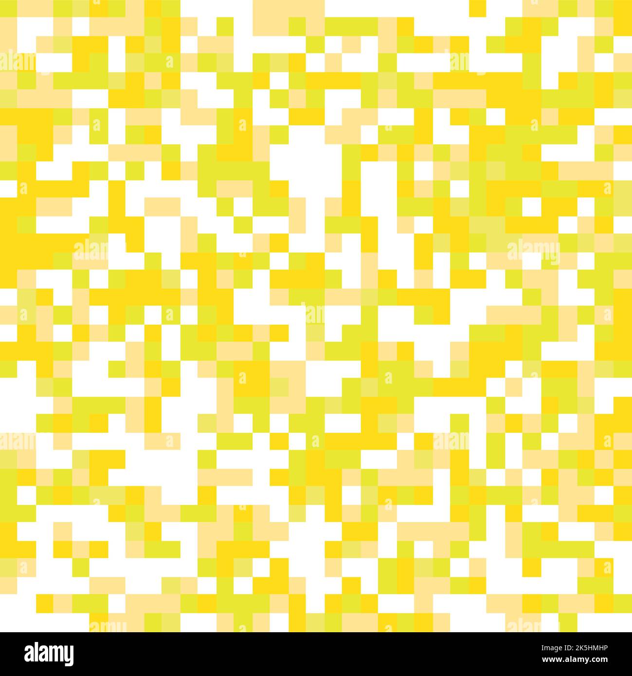Pixel mosaic seamless pattern in yellow tones. Repeating texture with ...