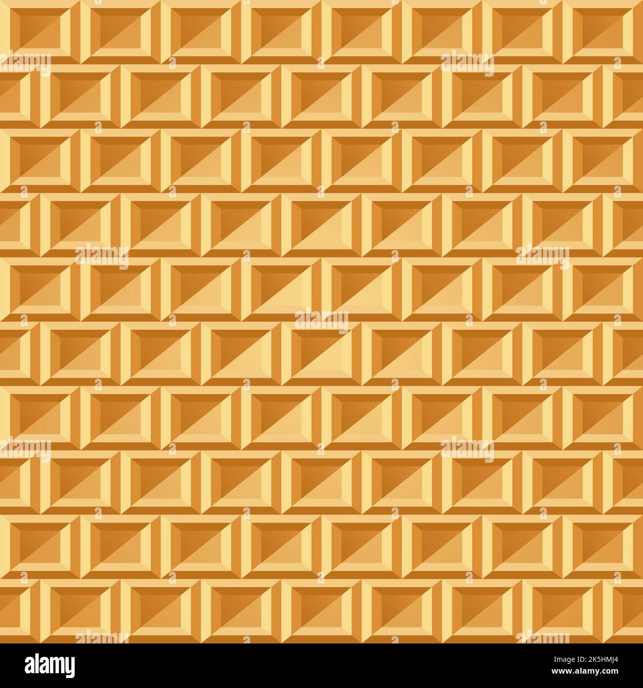 Waffle Seamless Pattern Belgian Wafer Repeating Texture Stylized Flat