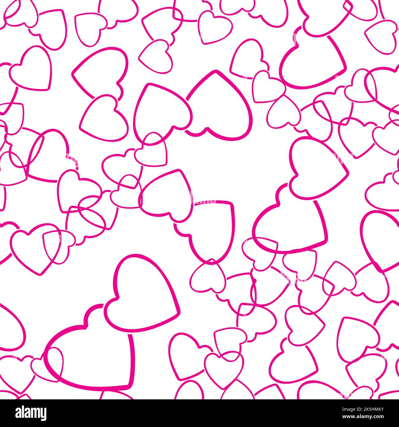 Two Hearts Seamless Pattern Pink Pairs Of Heart Symbols Randomly
