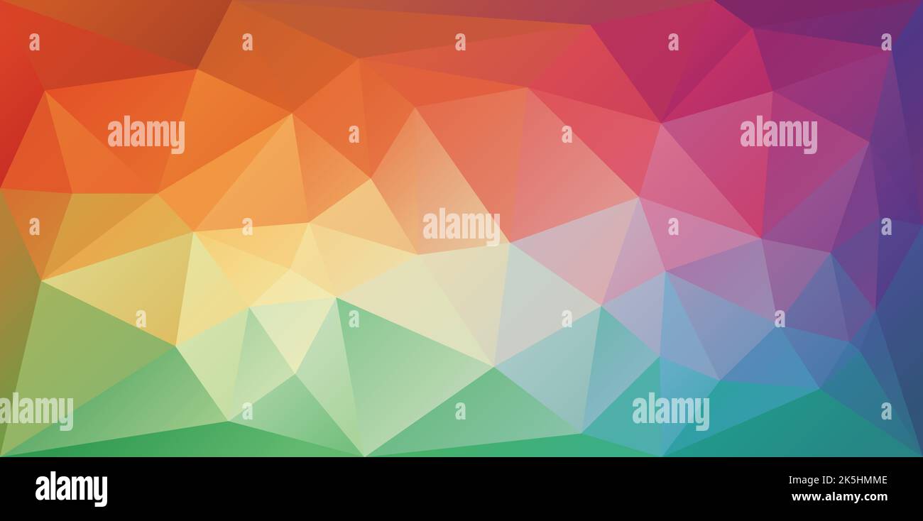 Polygonal triangular background in bright rainbow colors. Colorful ...