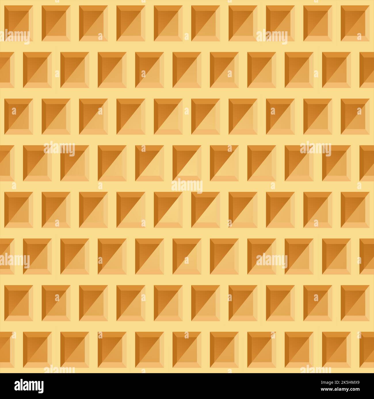 Waffle seamless pattern. Belgian wafer repeating texture. Stylized flat ...