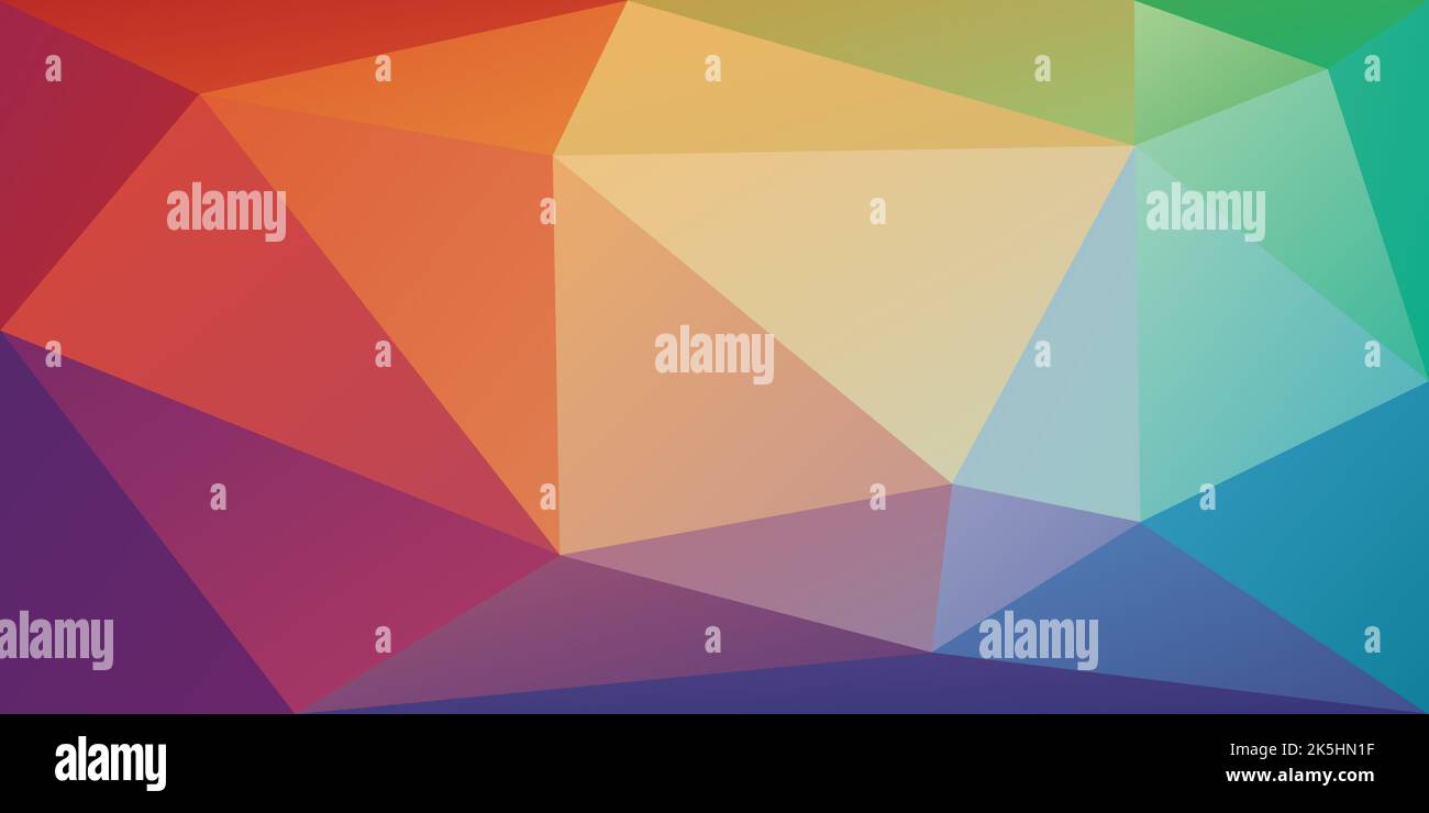 Low poly background with irregular triangles in rainbow colors. Bright ...