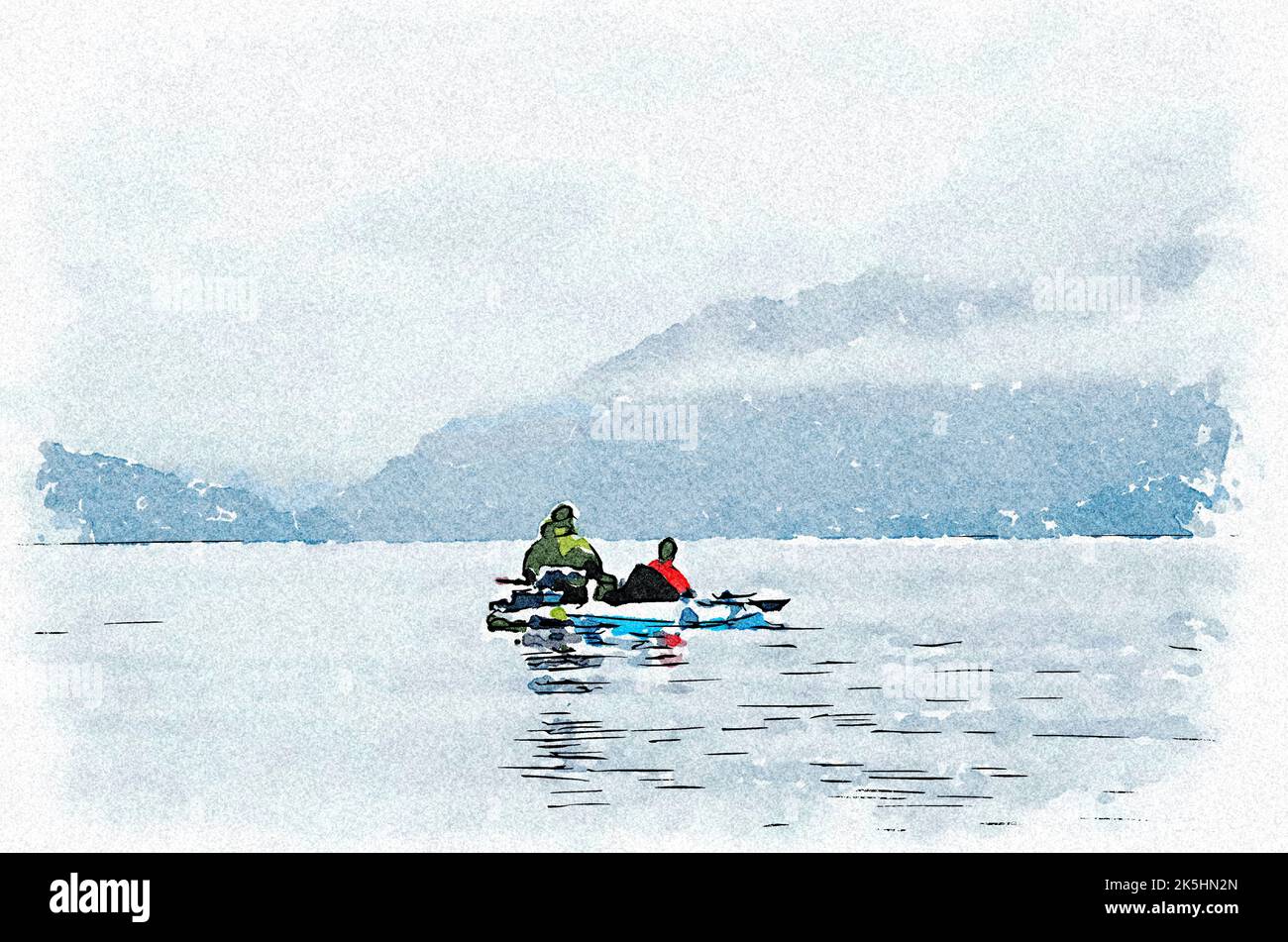 Fishing from kayak on lake hi-res stock photography and images - Alamy