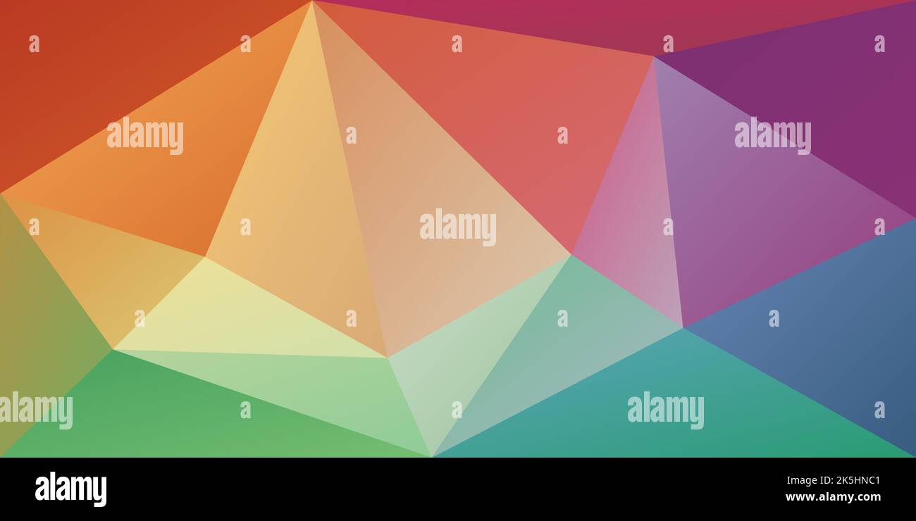 Polygonal background with triangles in bright rainbow colors. Colorful ...