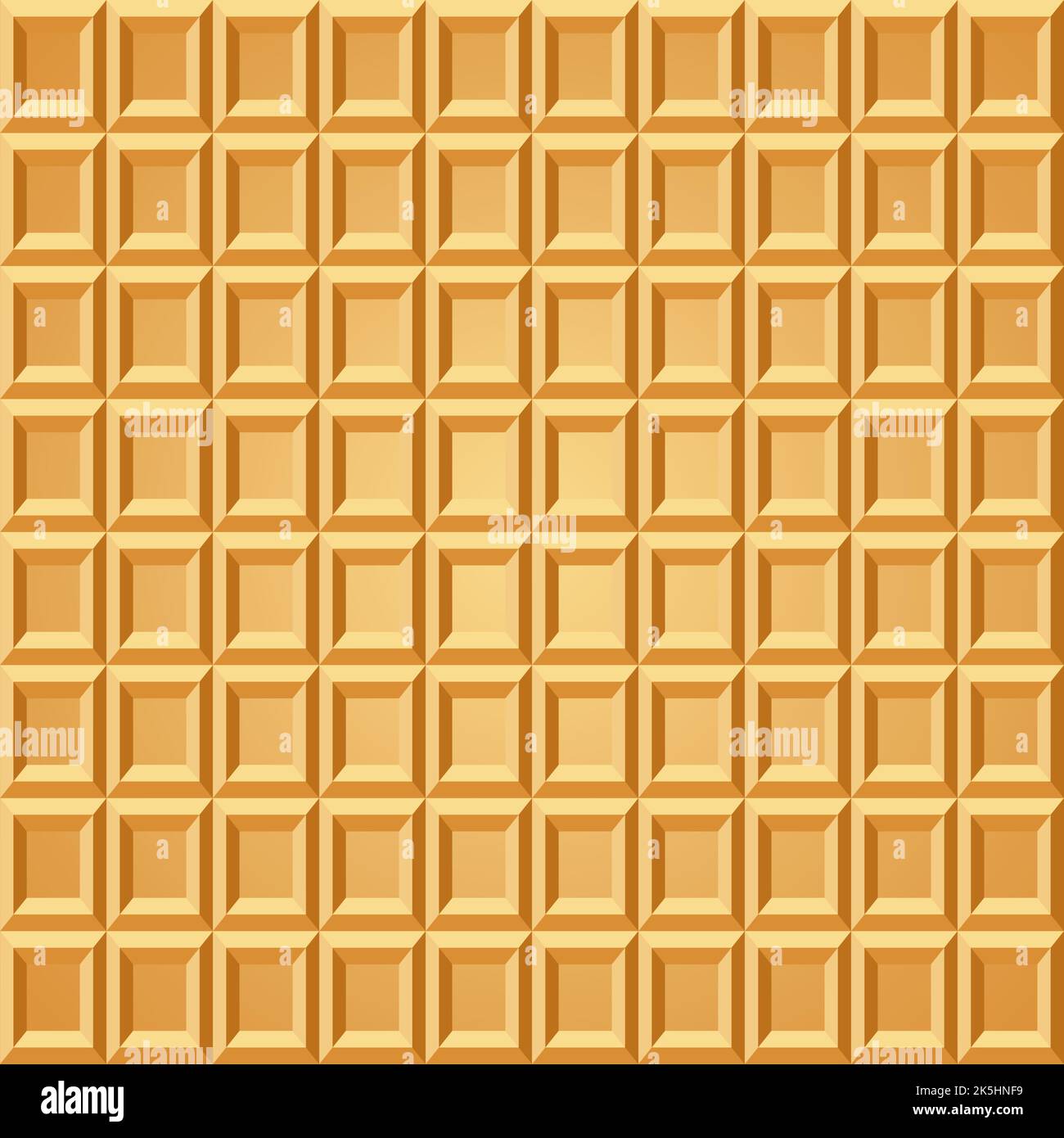 Wafer Seamless Pattern Baked Waffle Repeating Texture Stylized Flat
