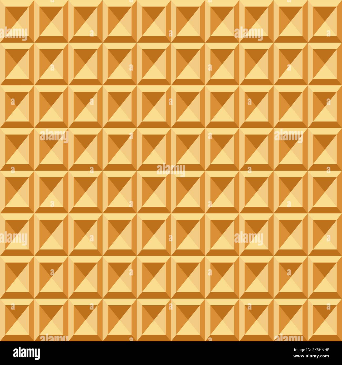 Baked Waffle Seamless Pattern Wafer Repeating Background Stylized