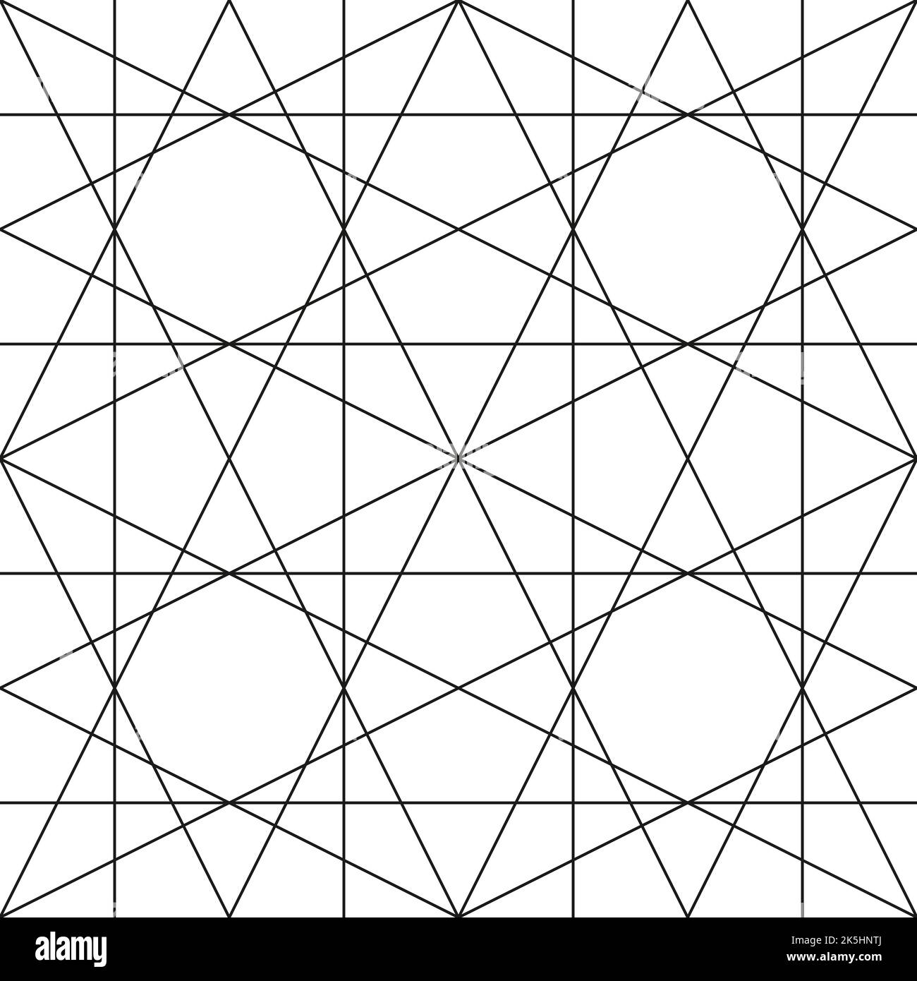 Luxury Texture With Intersecting Lines Geometric Seamless Pattern In Outline Style Abstract