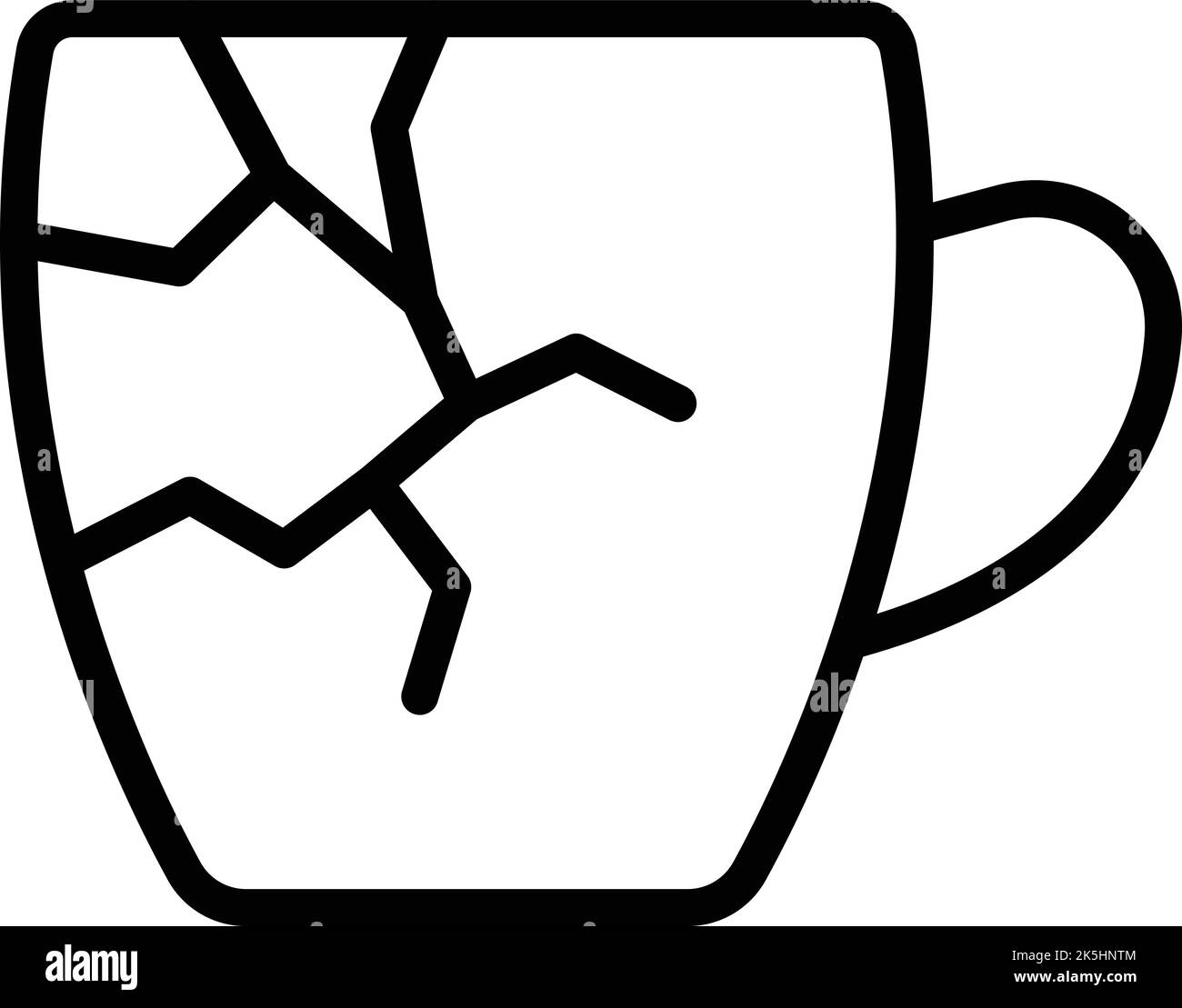 Broken mug icon outline vector. Safety control. Electronic return Stock ...